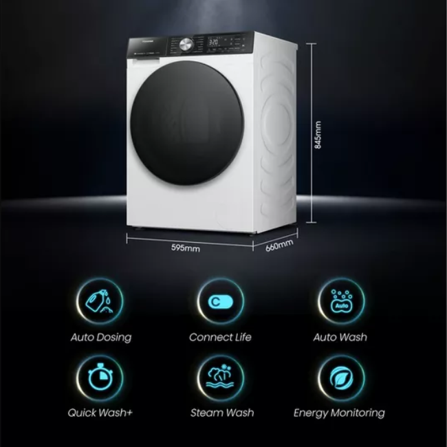 HISENSE 10.5KG WASHING MACHINE AUTO DOSE WF5S1045BW - Bandon Co-op and ...